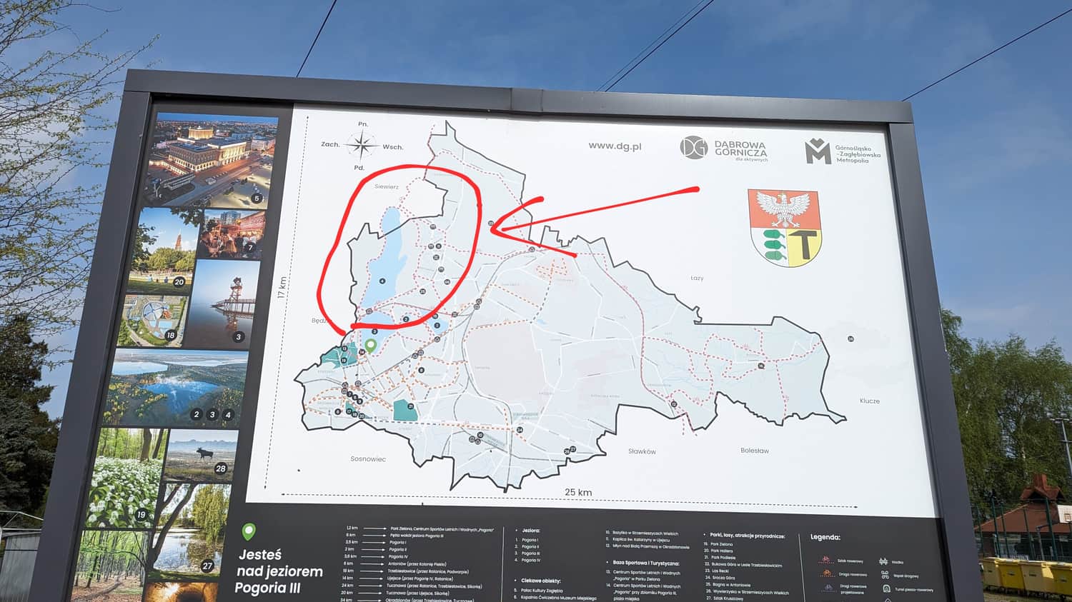 Zbiornik Pogoria IV Kuźnica Warężyńska - trasa pieszo-rowerowa